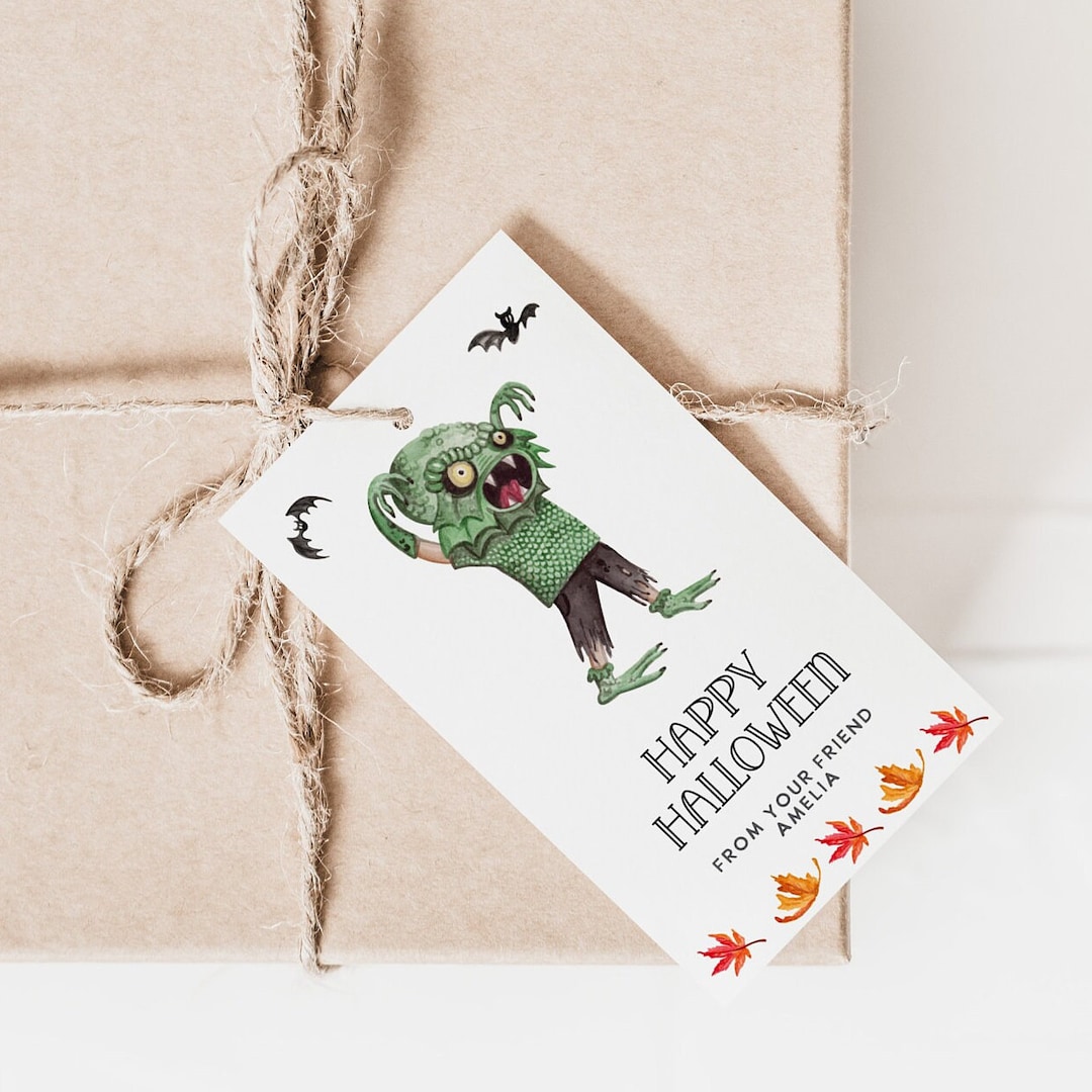 Printable Happy Halloween Gift Tag, Editable Halloween Treat Bag ...