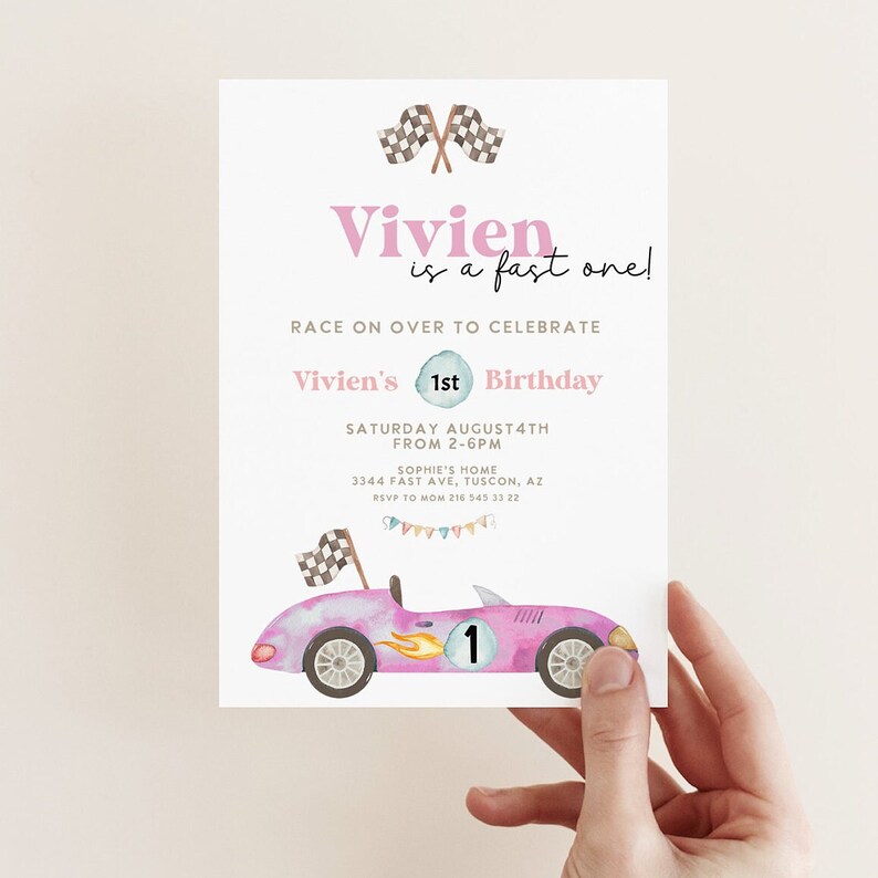 Editable Fast One Birthday Invitation 1st Birthday Fast One - Etsy