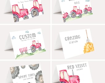 Red Tractor Food Tent Labels, Editable Template, Tractor Party Food ...