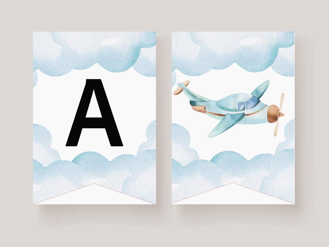 Editable Airplane Sign Birthday Party Decor Aircraft Birthday - Etsy