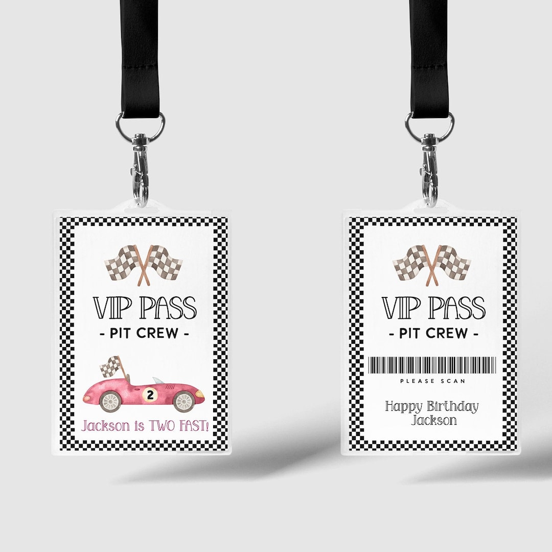 Race Car VIP Passes TWO FAST Birthday Invite Race Car Birthday 1st ...