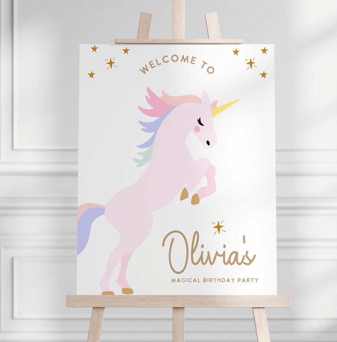 Unicorn Welcome Sign, Unicorn Party, Magical Birthday, Unicorn Theme ...