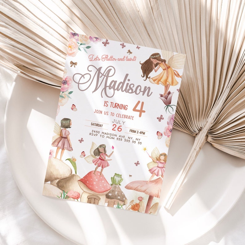 Editable Fairy Birthday Banner Princess Party Enchanted - Etsy