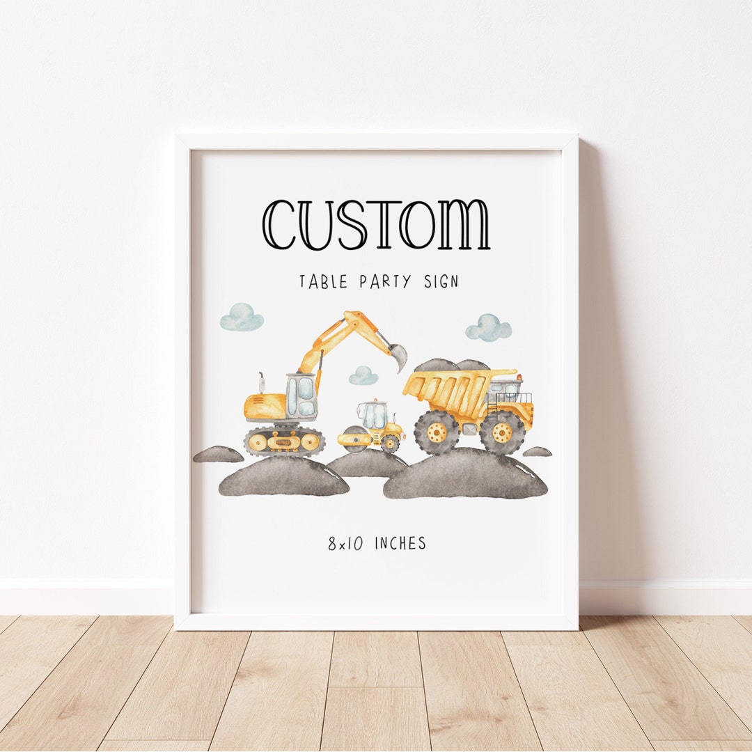 Construction Birthday Party Sign, Favor Sign, Welcome Sign ...