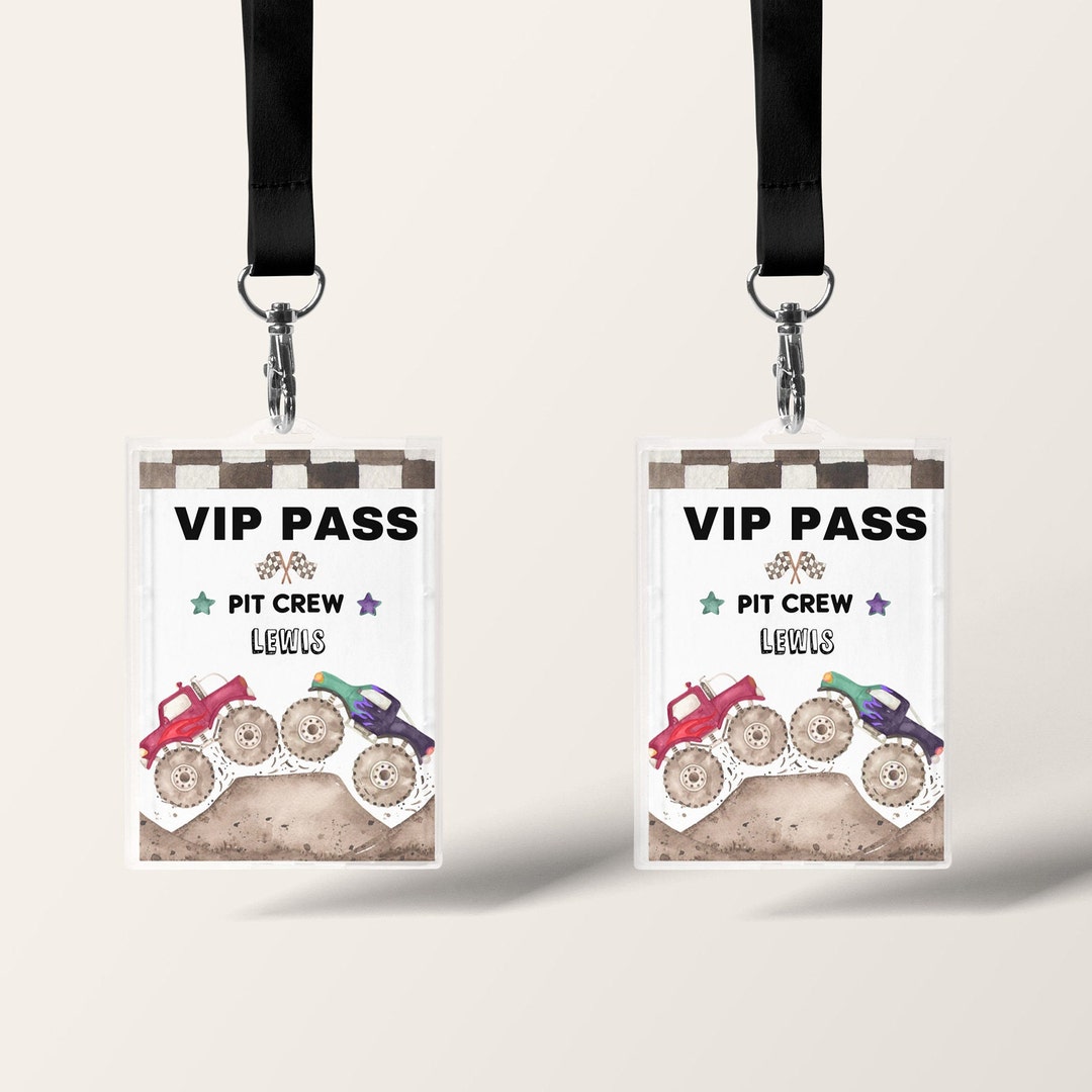Monster Truck Birthday VIP Pass, Any Age, Pit Crew, Boy Birthday ...