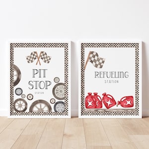 Race Car Birthday Party Sign, Birthday Favor Sign, Refueling Sign, Pit ...