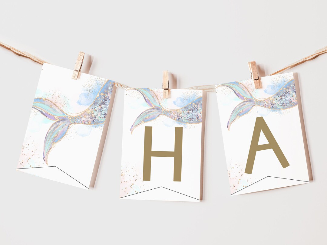 Mermaid Birthday Banner, Mermaid Backdrop, Under the Sea, Mermaid Party ...