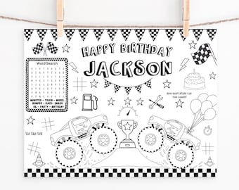 Editable Monster Truck Activity & Coloring Page, Monster Trucks ...