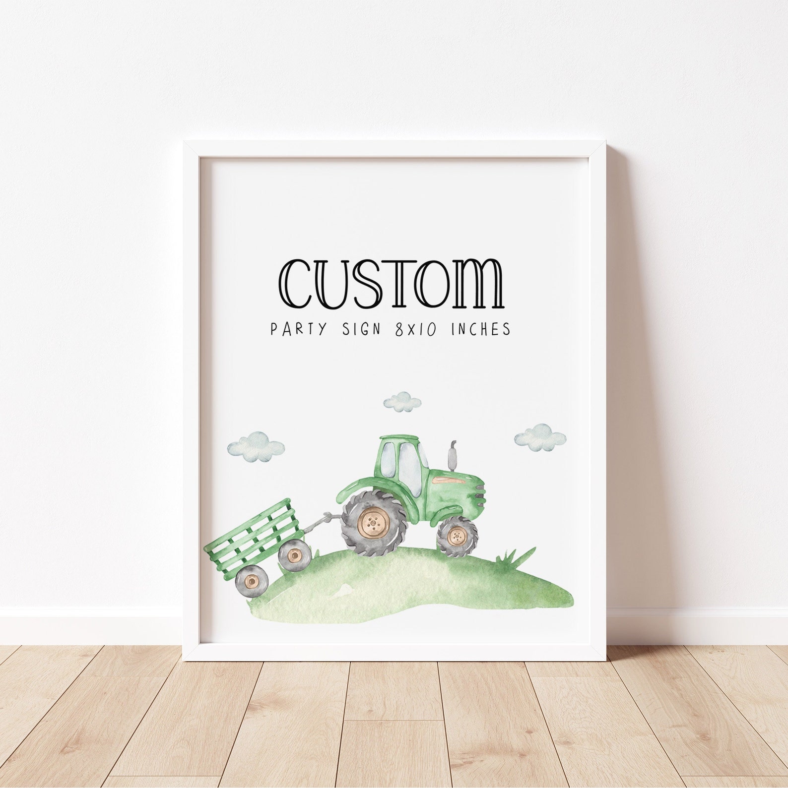 Tractor Birthday Food Tents: Editable Farm Party Decor (digital ...