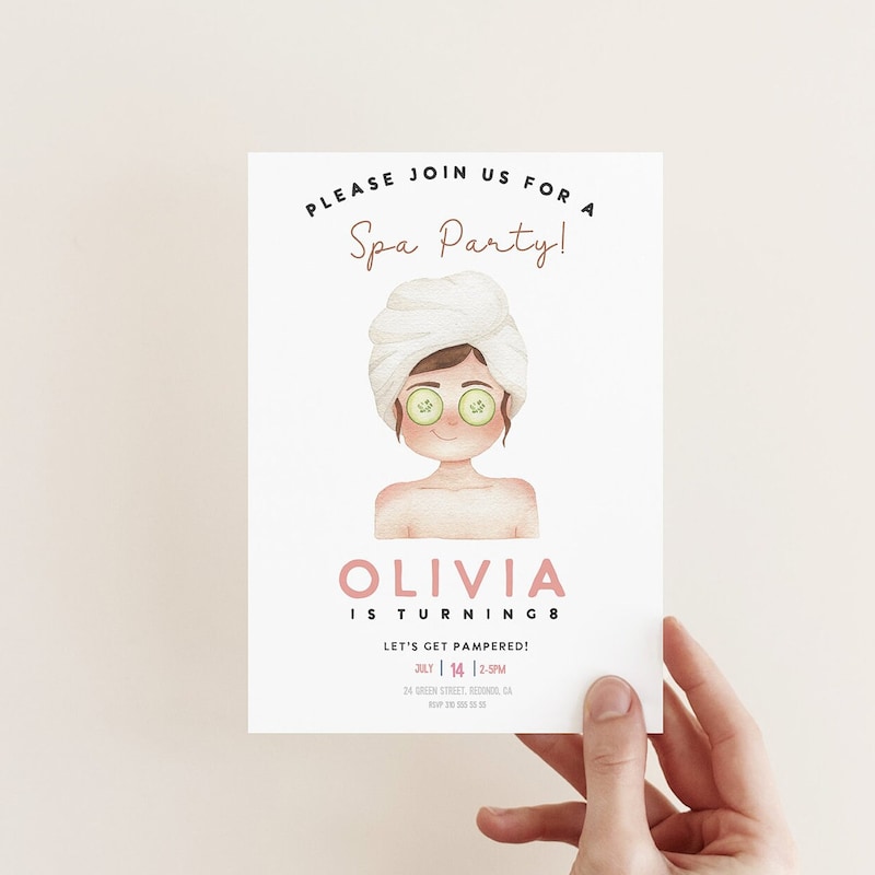 Spa Party Invitations for Girls - Etsy