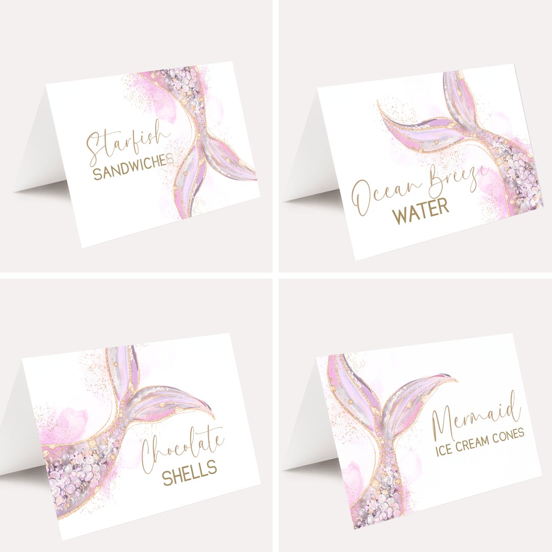 Editable Mermaid Food Tent, Mermaid Food Labels, Mermaid Table Cards ...