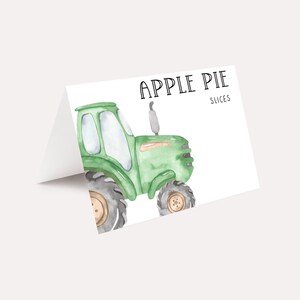 Green Tractor Food Tent Labels, Party Food Tent, Tractor Food Labels ...