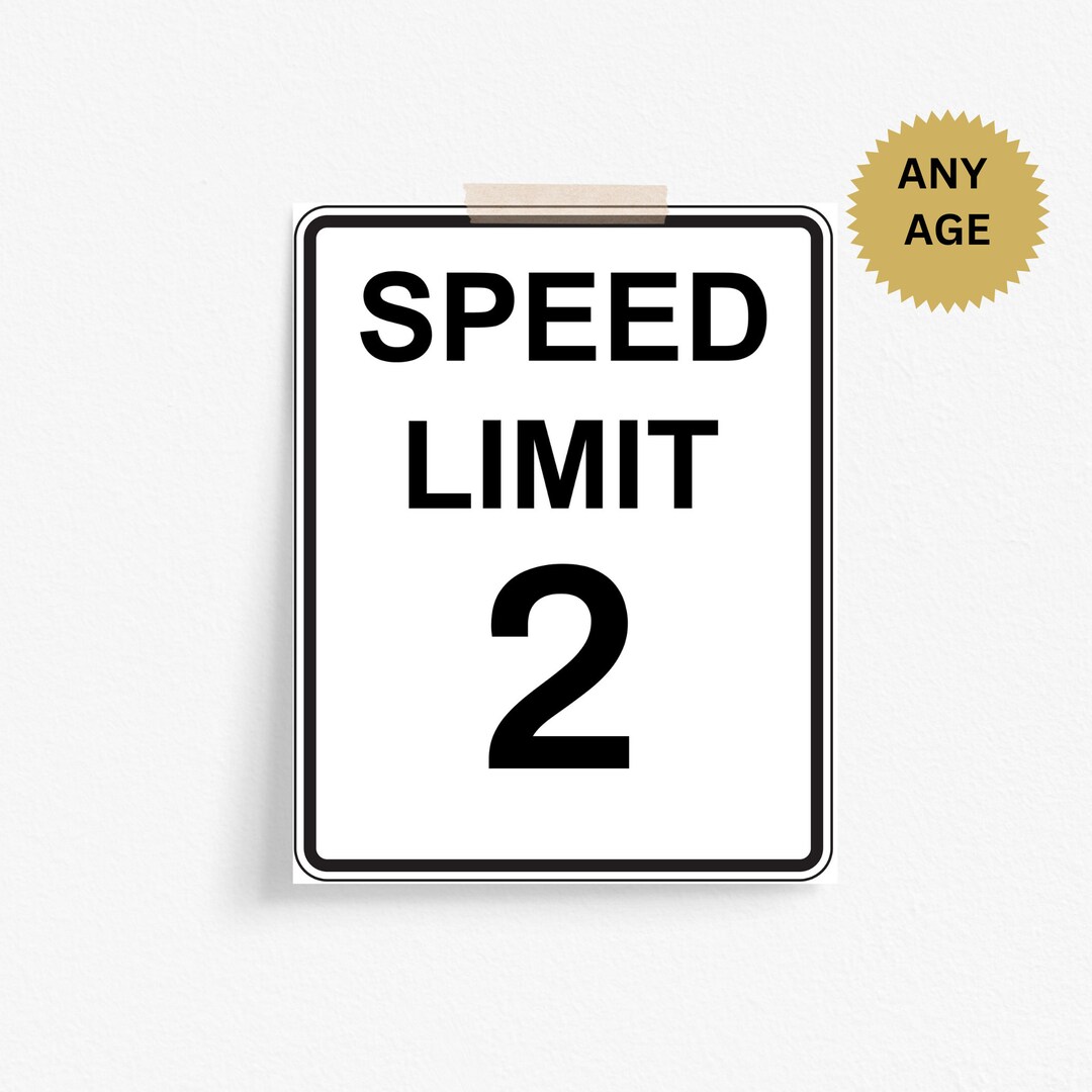 Editable Speed Limit Sign, Any Age, Race Car Birthday, Dirt Bike ...