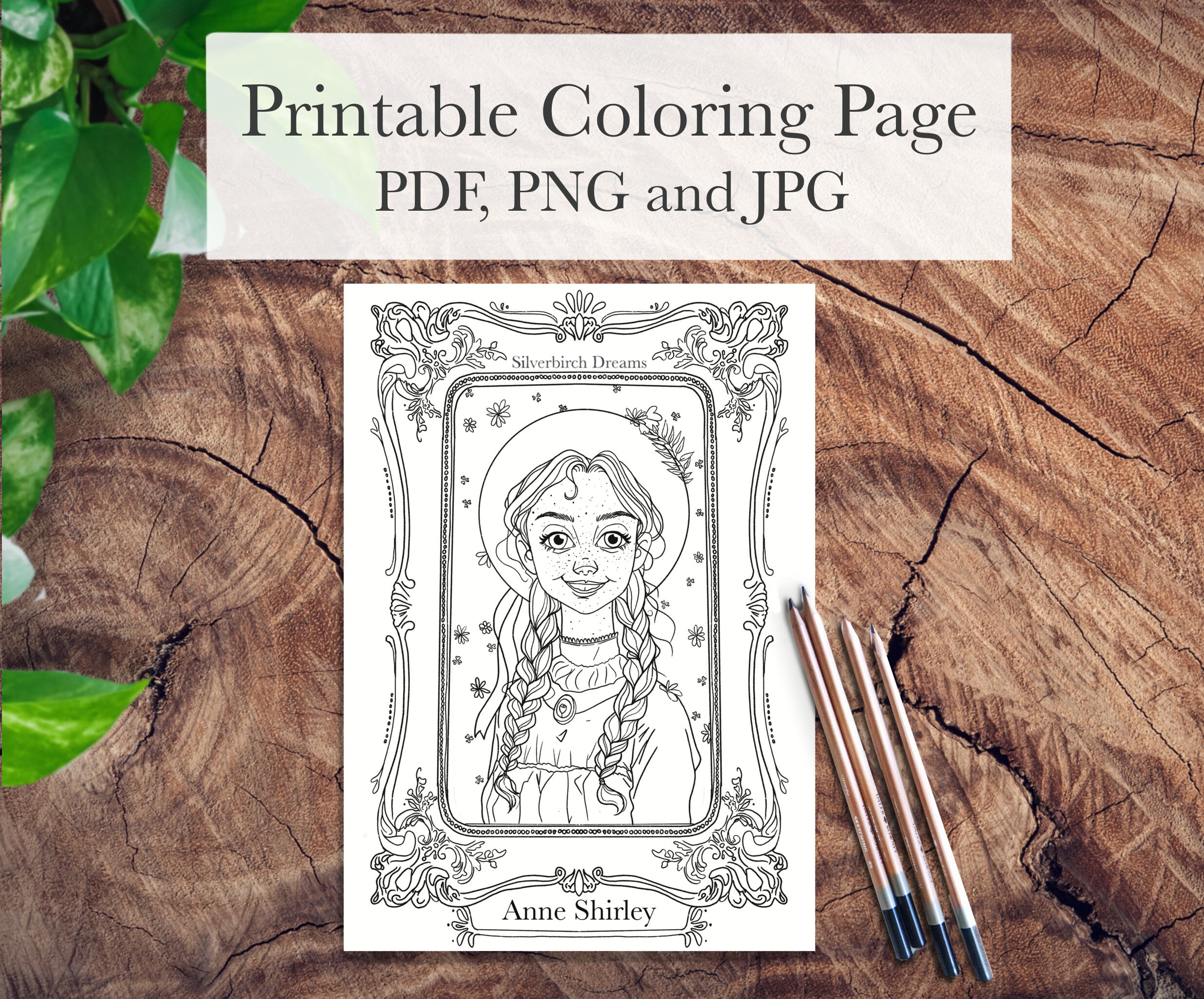 Anne of Green Gables Coloring Page Classical Characters Instant ...