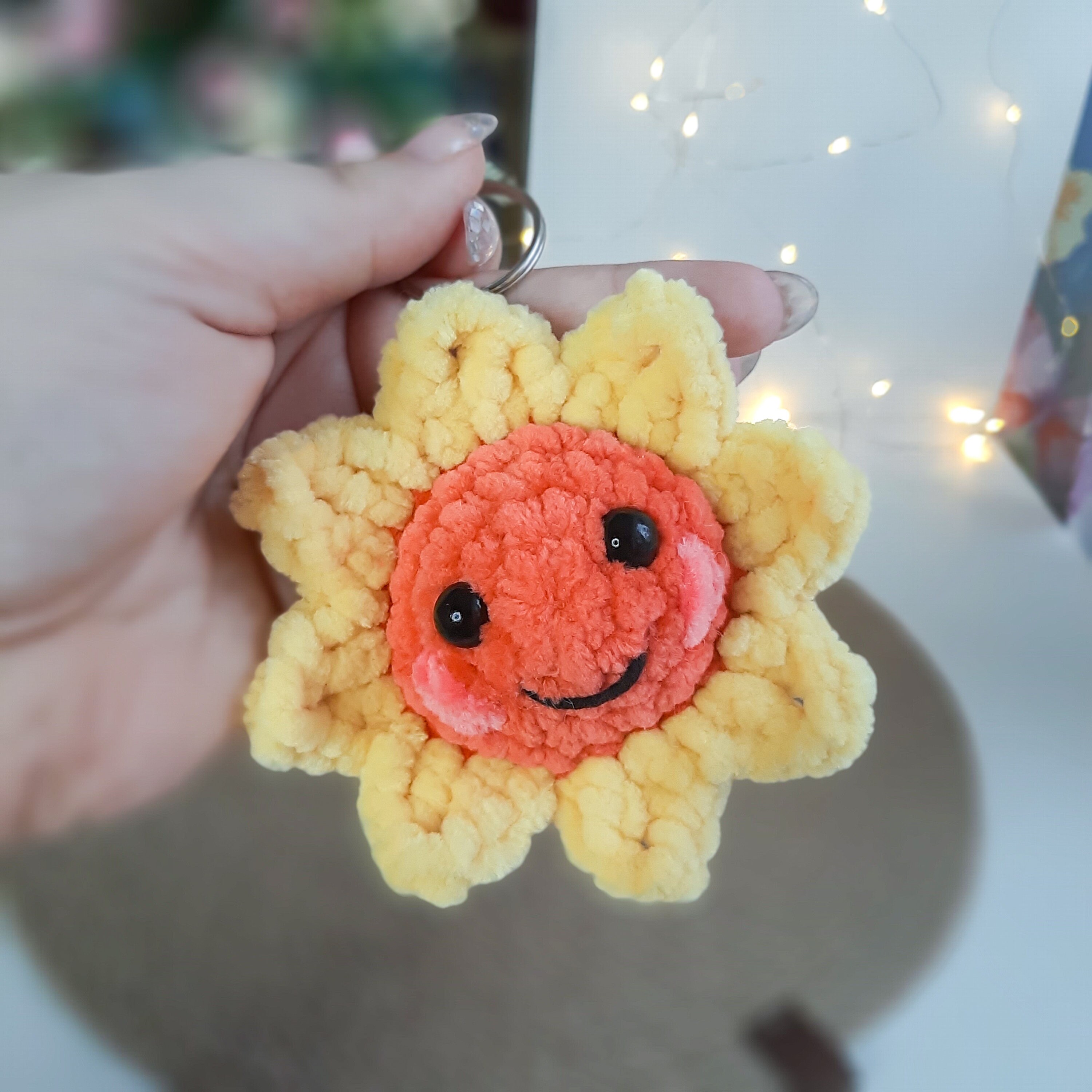 Plush Sun Crochet Keychain Pattern Kawaii Sun Plush Keychain - Etsy