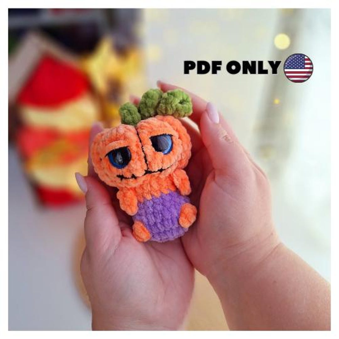 Halloween Plush Pumpkin Crochet Pattern: No-sew Amigurumi (PDF Pattern ...