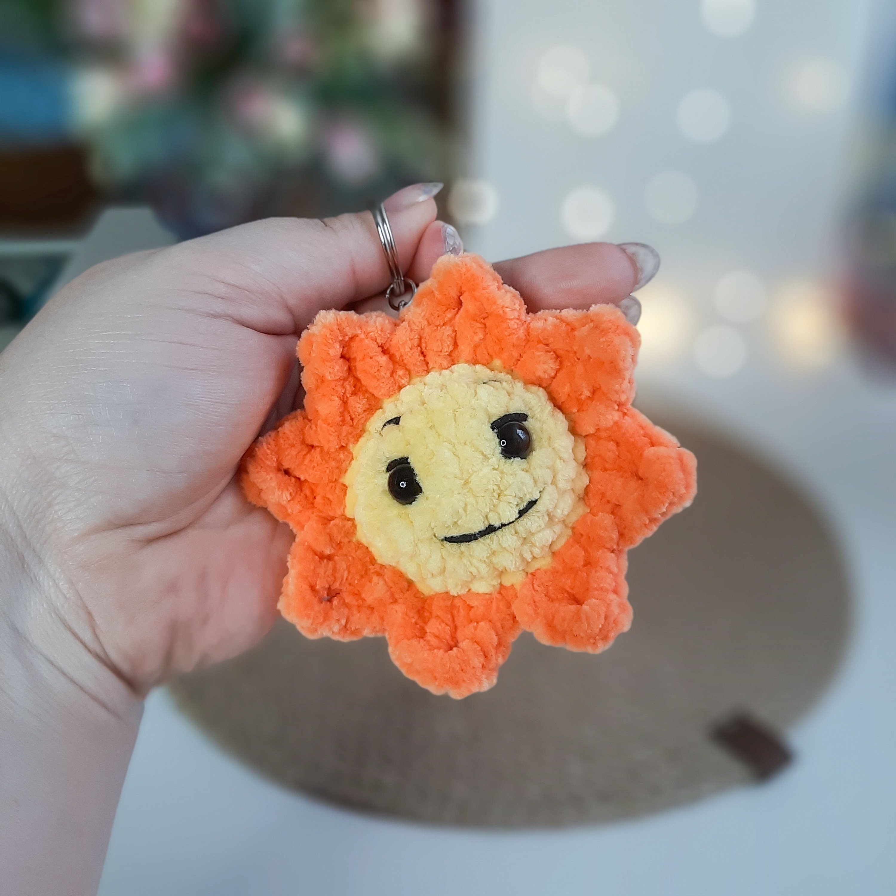 Plush Sun Crochet Keychain Pattern Kawaii Sun Plush Keychain - Etsy