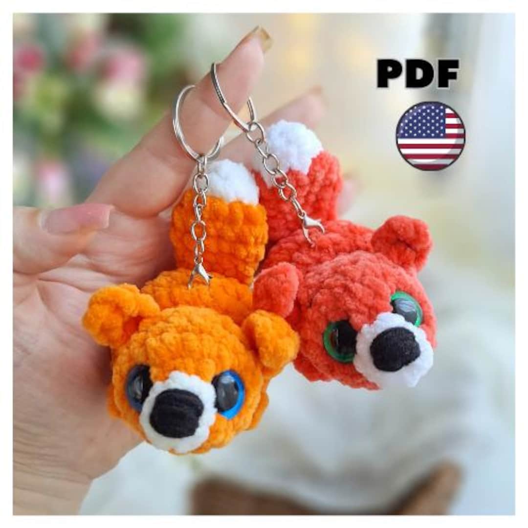 Crochet Fox Keychain Pattern: No Sew Amigurumi (PDF Pattern) - Etsy