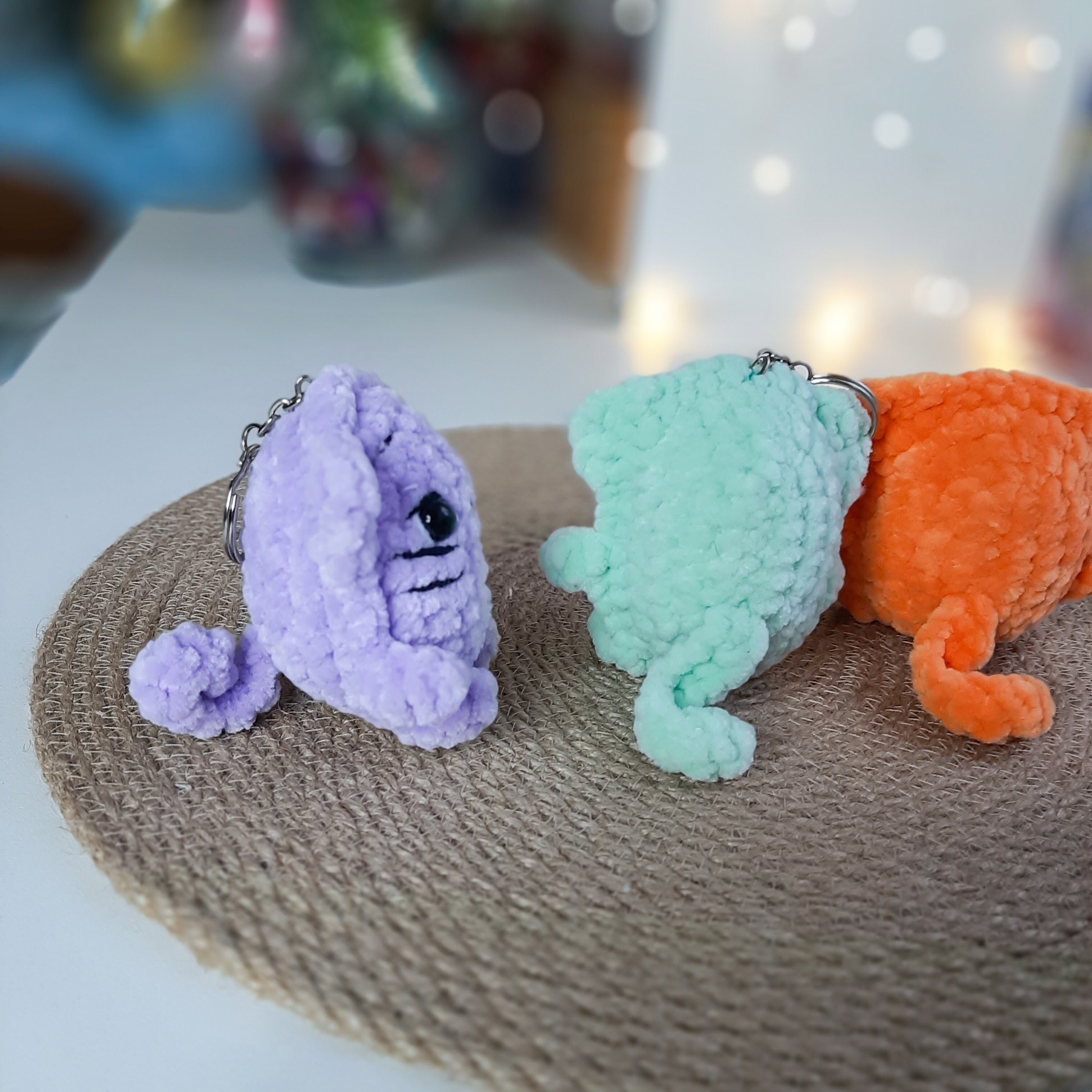 Cat Crochet Keychain Pattern Kawaii Cat Plush Keychain Cute - Etsy