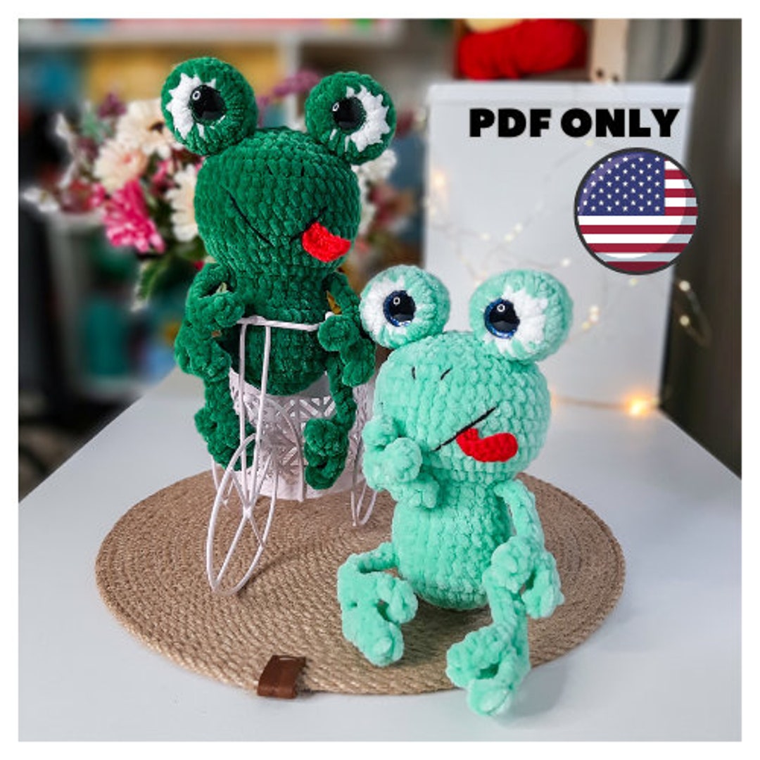 Crochet Plush Frog Pattern, Cute Amigurumi Frog Plushie, Crochet Plush Pattern, Crochet Animals ...