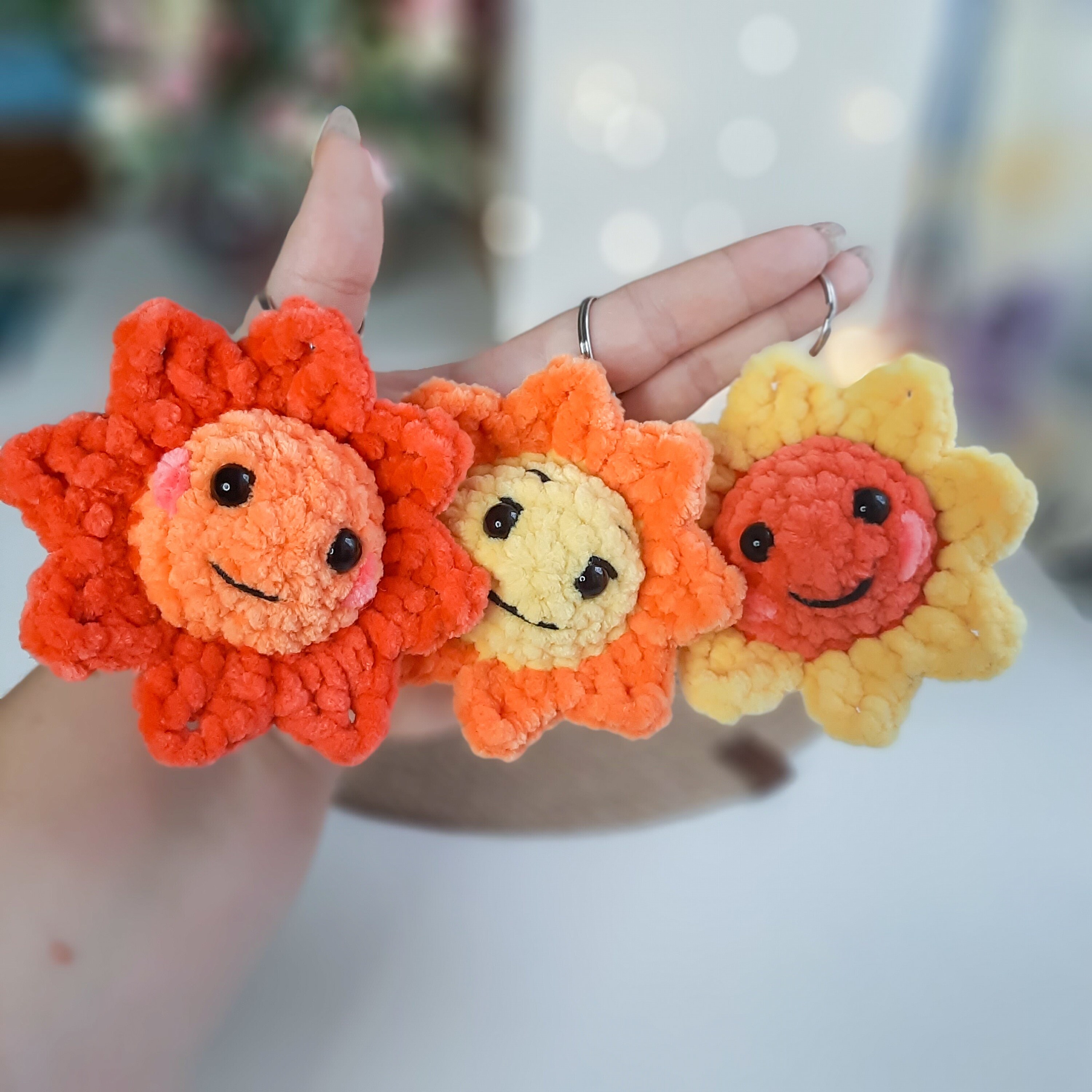 Plush Sun Crochet Keychain Pattern Kawaii Sun Plush Keychain - Etsy