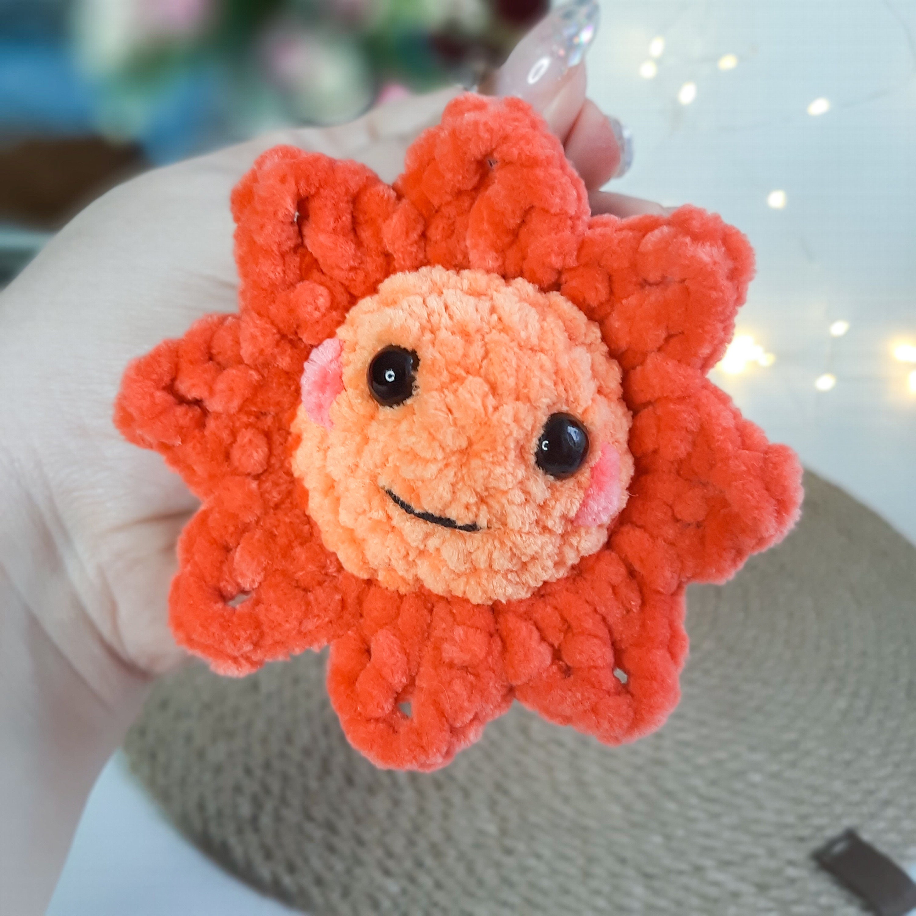 Plush Sun Crochet Keychain Pattern Kawaii Sun Plush Keychain - Etsy