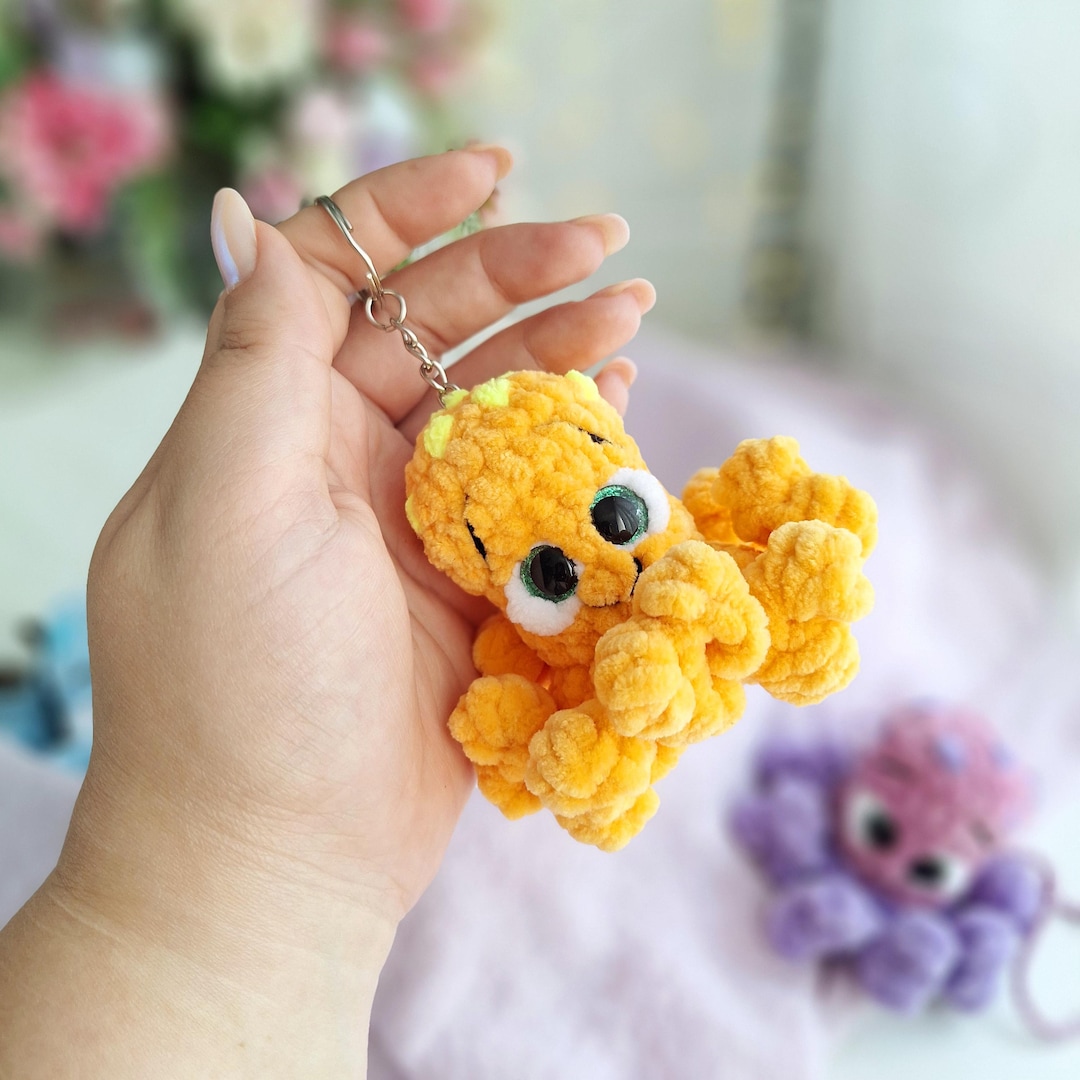 Crochet Octopus Keychain Pattern: No Sew Amigurumi (PDF Download - Etsy