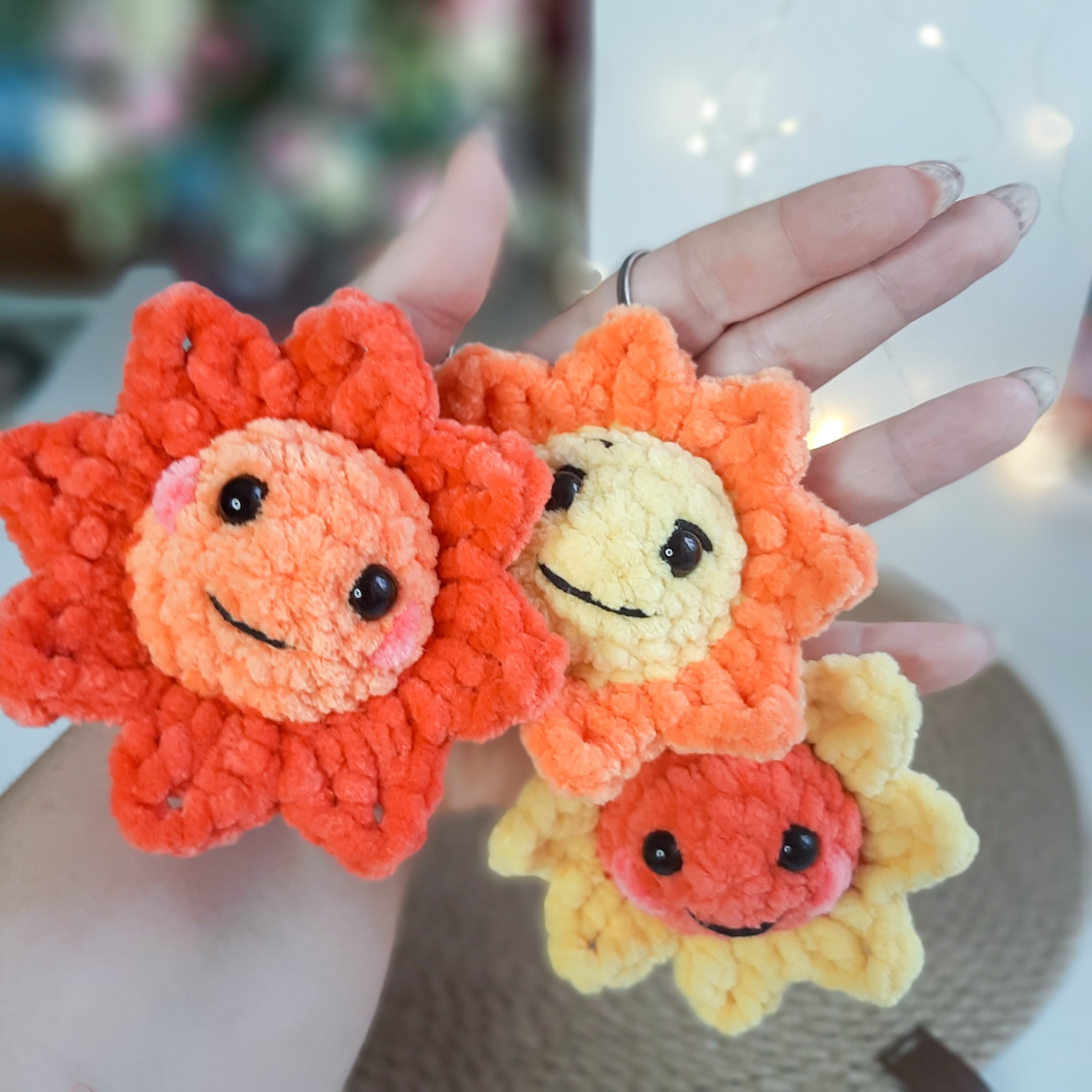 Plush Sun Crochet Keychain Pattern Kawaii Sun Plush Keychain - Etsy