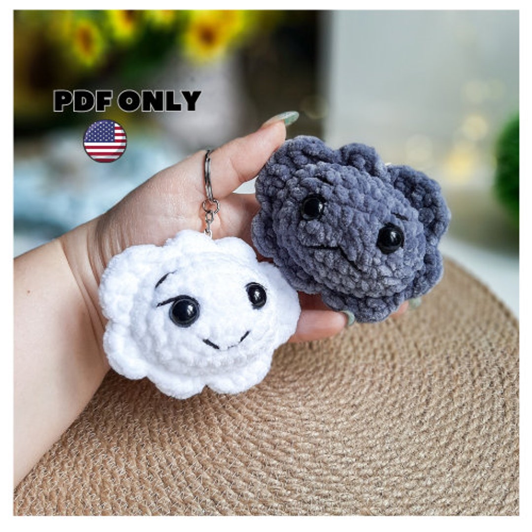 Crochet Cloud Keychain Plush Pattern: Kawaii Plushie (PDF Pattern) - Etsy