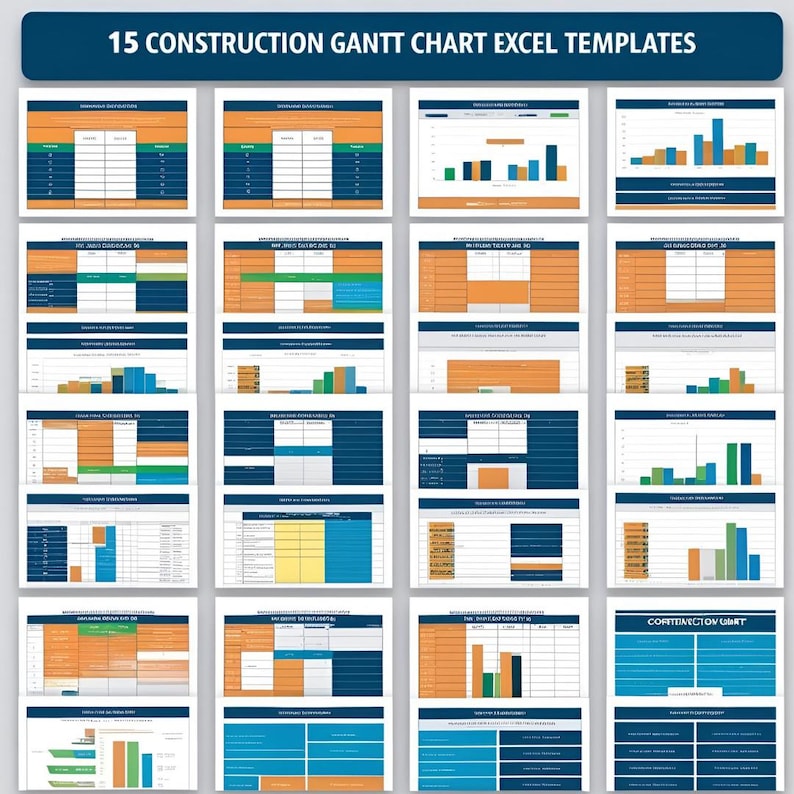 15 Construction Gantt Chart Excel Templates | Editable Project ...