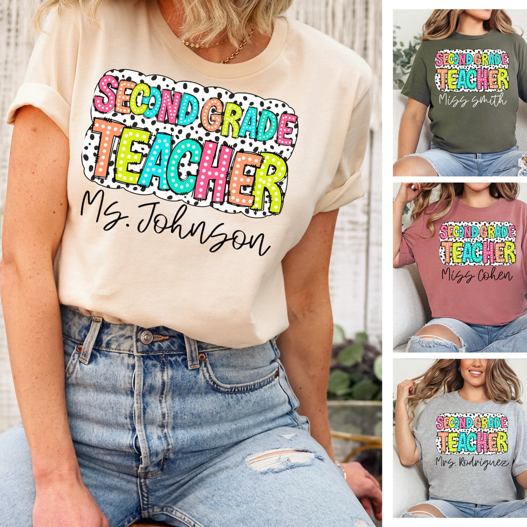 Second Grade Teacher Shirt, 2nd Grade Teacher Team Shirts, Personalized ...