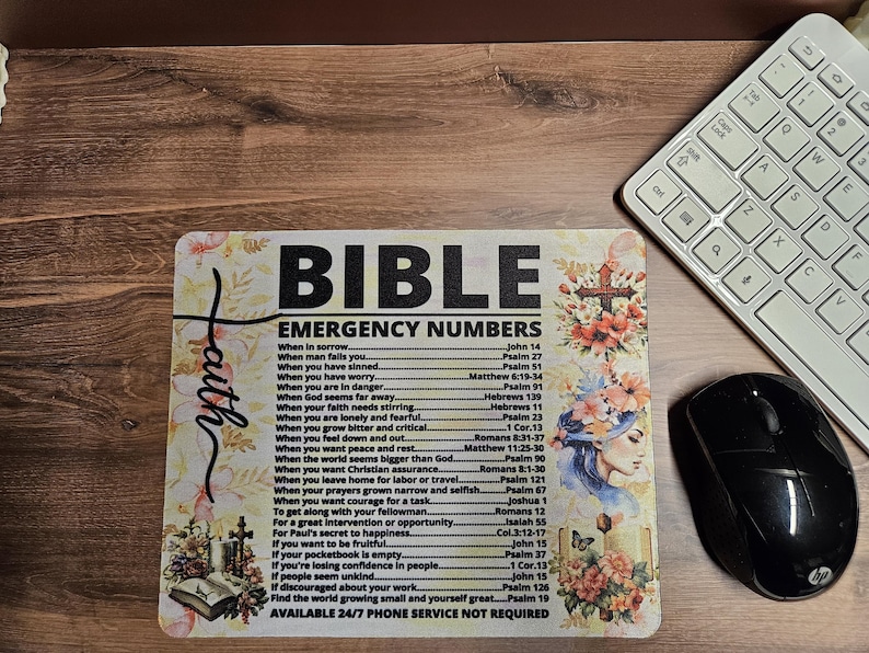 Bible Emergency Numbers Mousepad – Inspiration at Your Fingertips ...