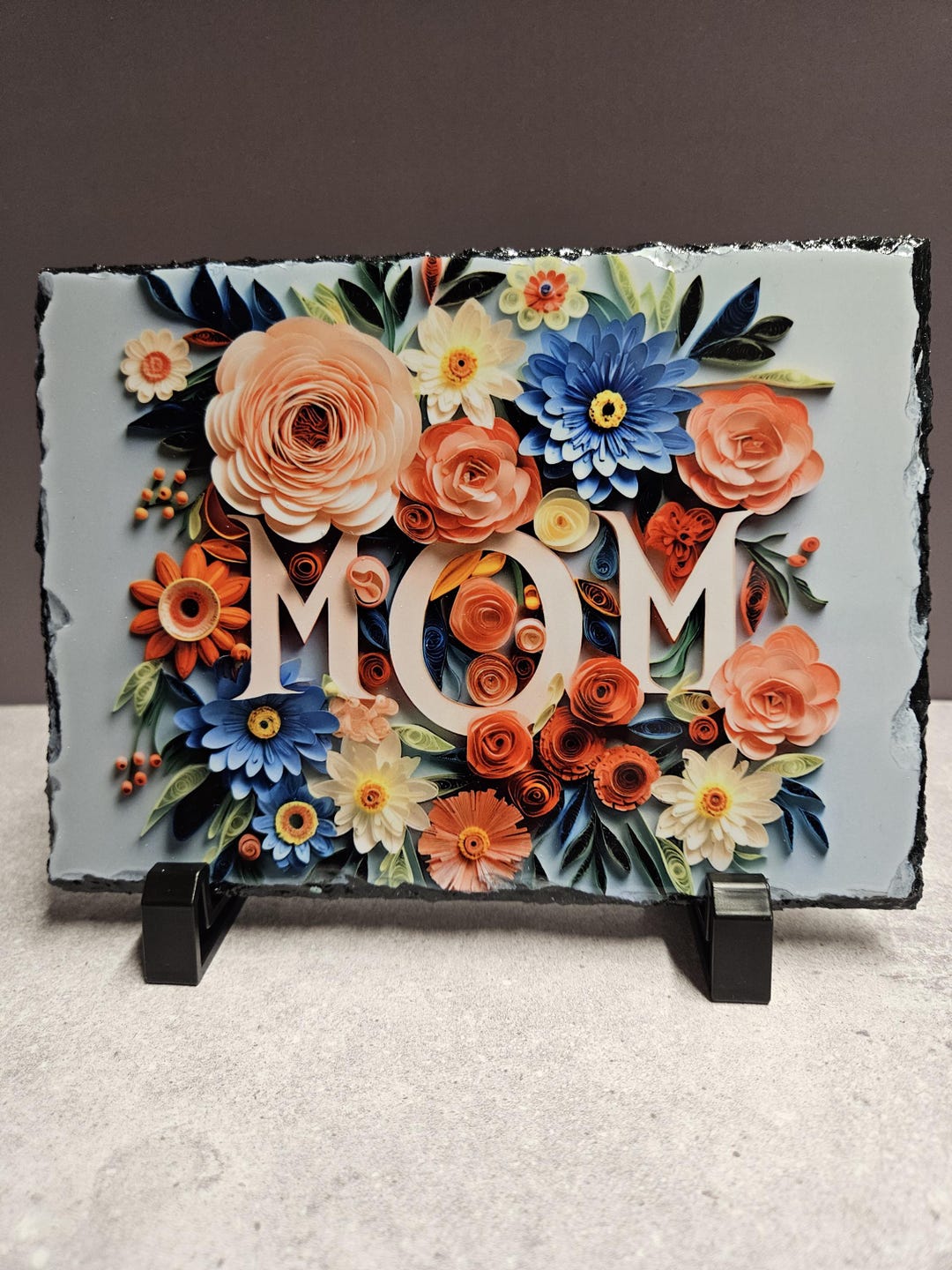 Floral Slate Mom Gift: Elegant Mother's Day Decor - Etsy