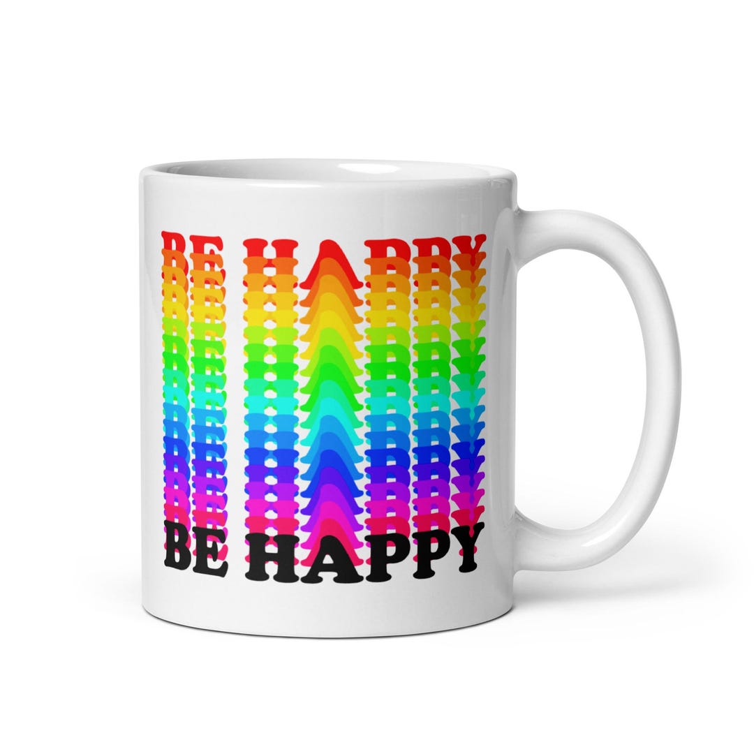 BE HAPPY Mug, Happy Mug, Happy Mugs UK, Coffee Mugs With Sayings - Etsy
