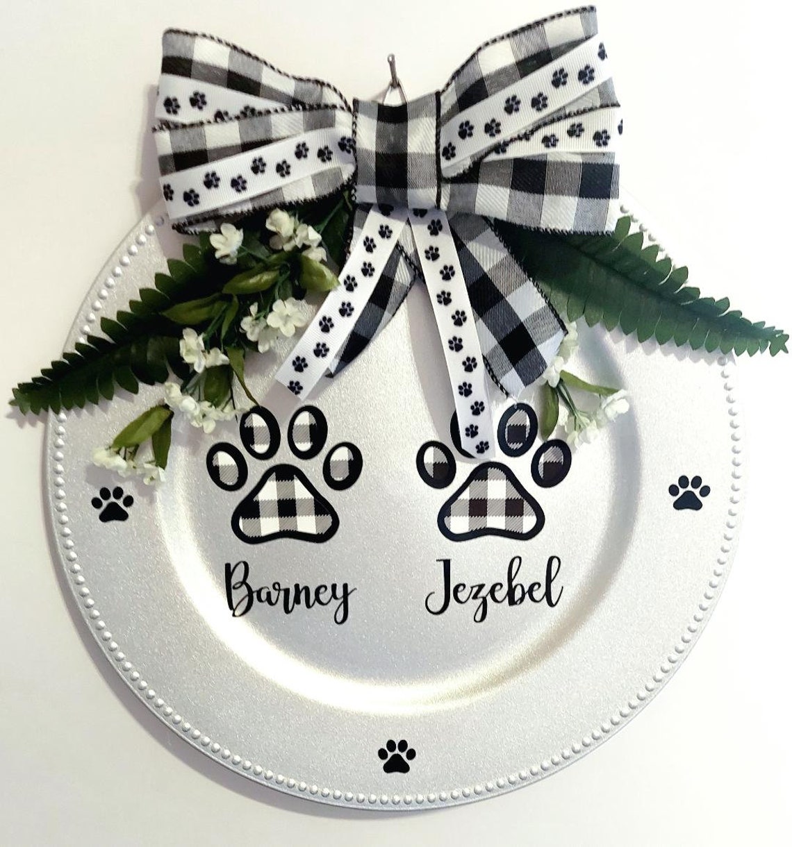 Personalized Dog Paw Print Sign. Dog Paw Print Plate. Custom Dog Sign ...