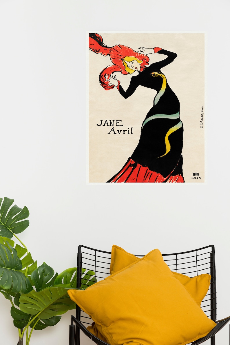 Jane Avril Henri De Toulouse–lautrec Printable Poster Vintage Home ...