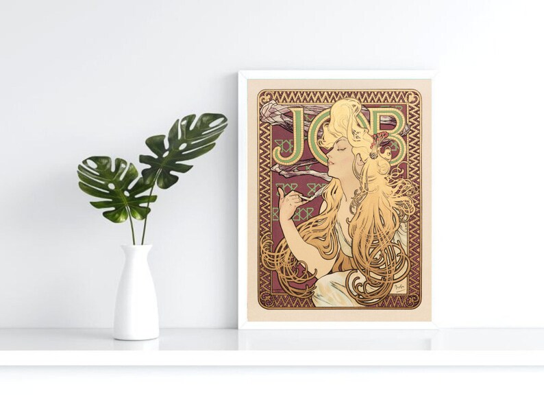 Job Alphonse Mucha Dallas Museum Printable Poster Home Decor Painting ...