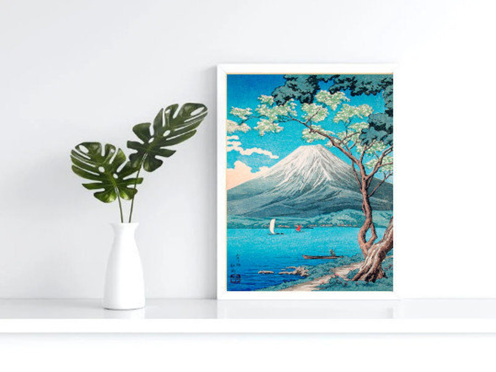 Monte Fuji From Lake Yamanaka Printable Poster Home Decor Colorful ...