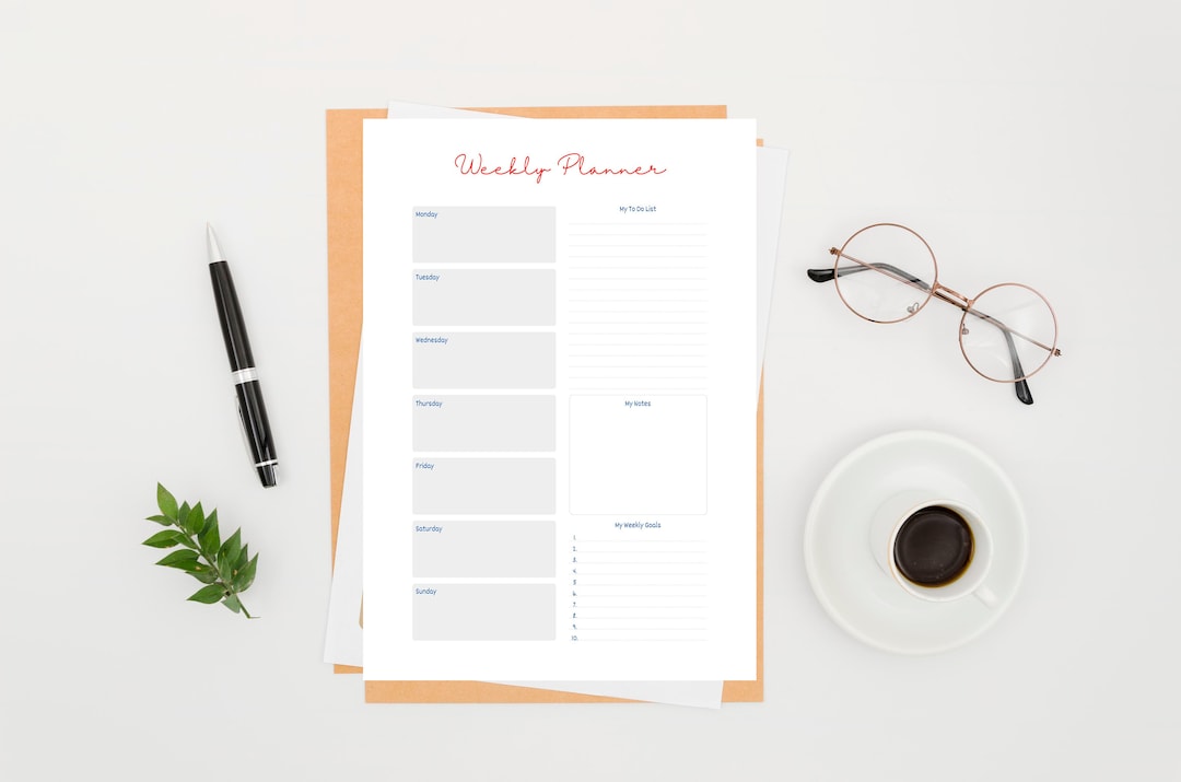 Minimal Printable Weekly Planner HD - Etsy
