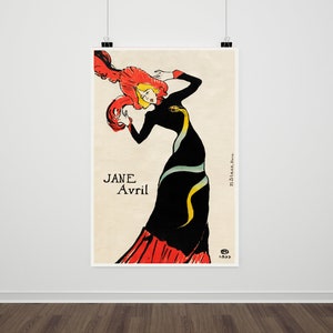 Jane Avril Henri De Toulouse–lautrec Printable Poster Vintage Home ...