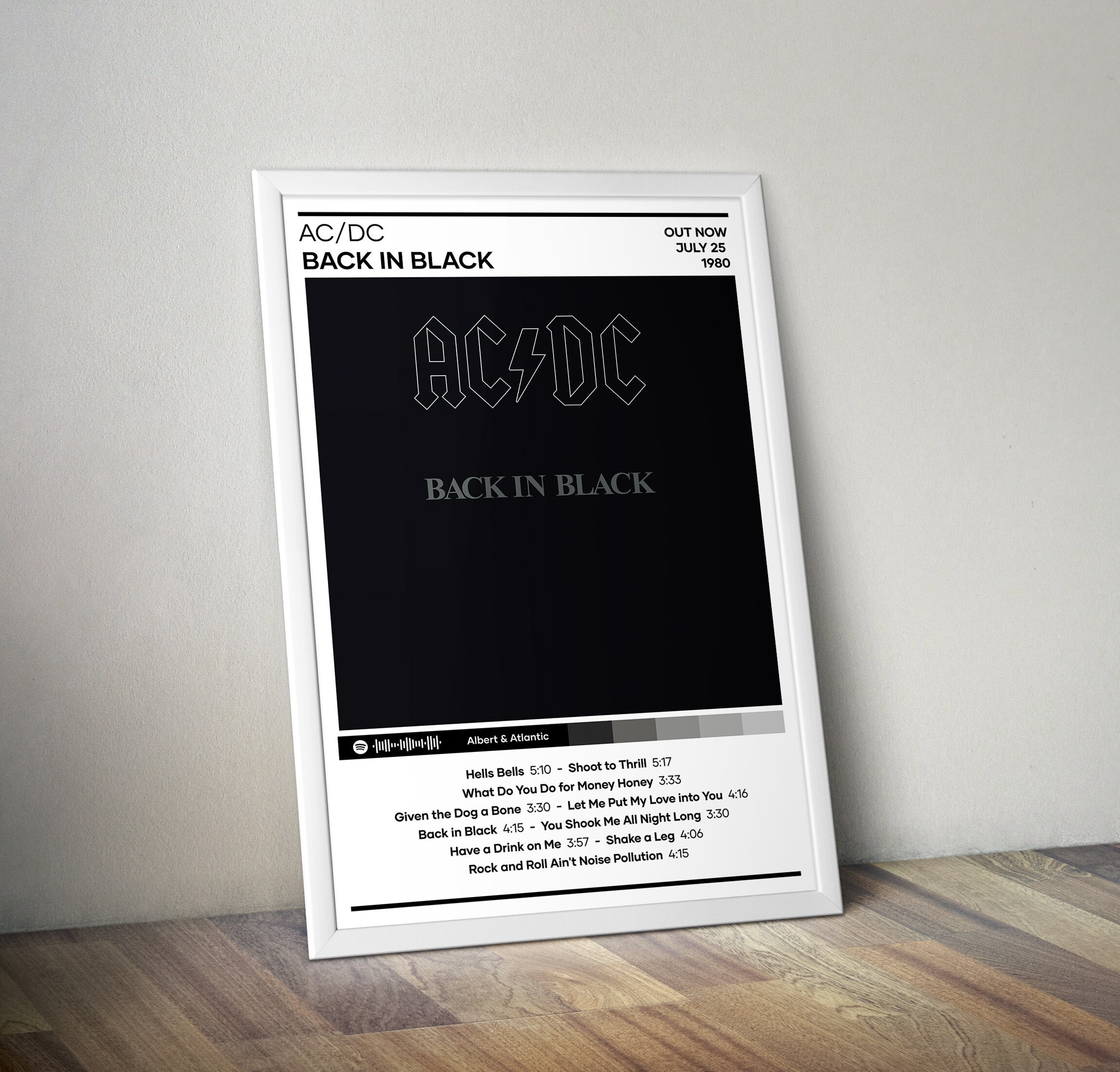 AC/DC Poster Back in Black Poster 4 Color Rock Music - Etsy