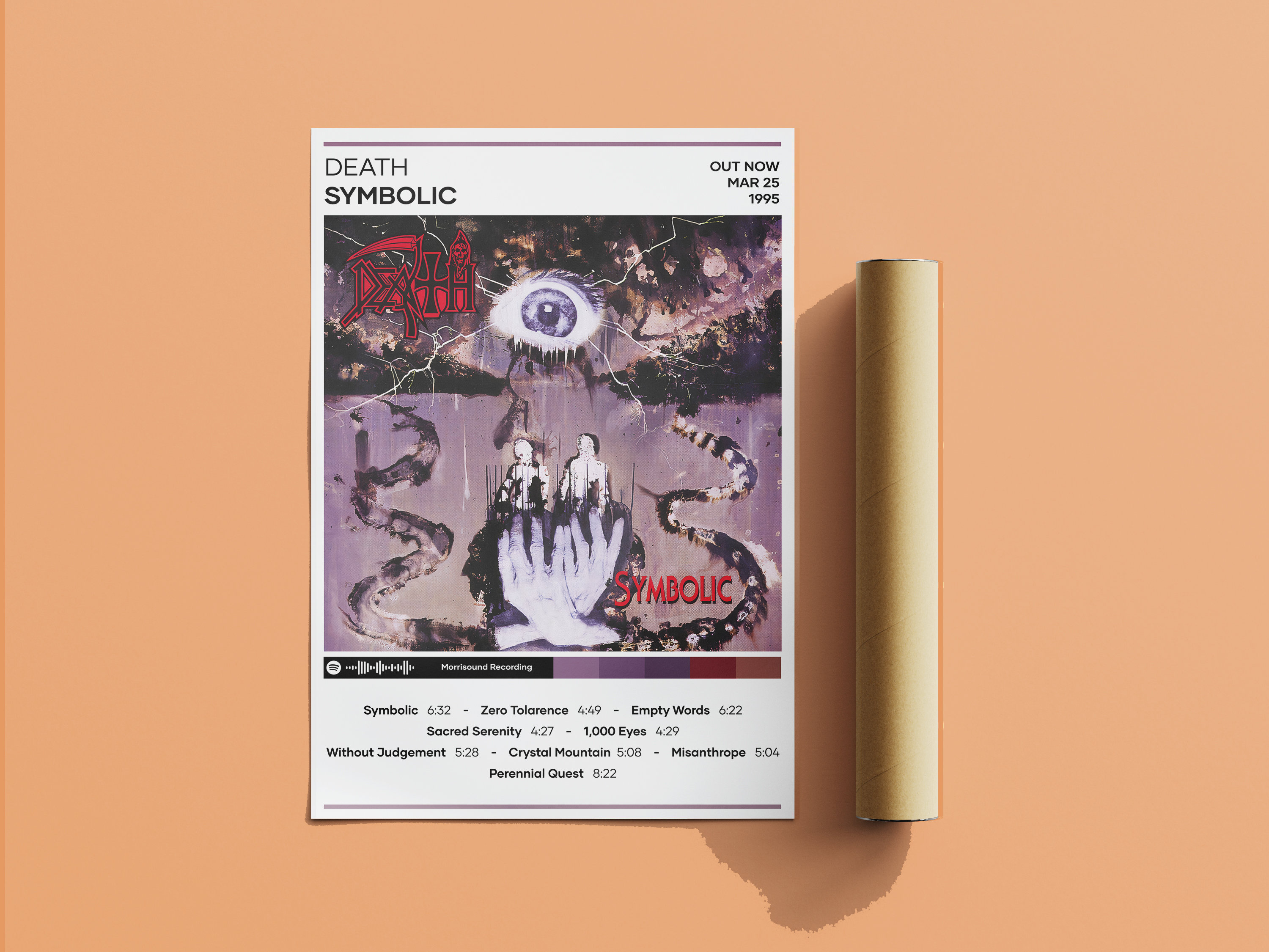 Death Poster Symbolic Poster 4 Color Metal Music Poster - Etsy