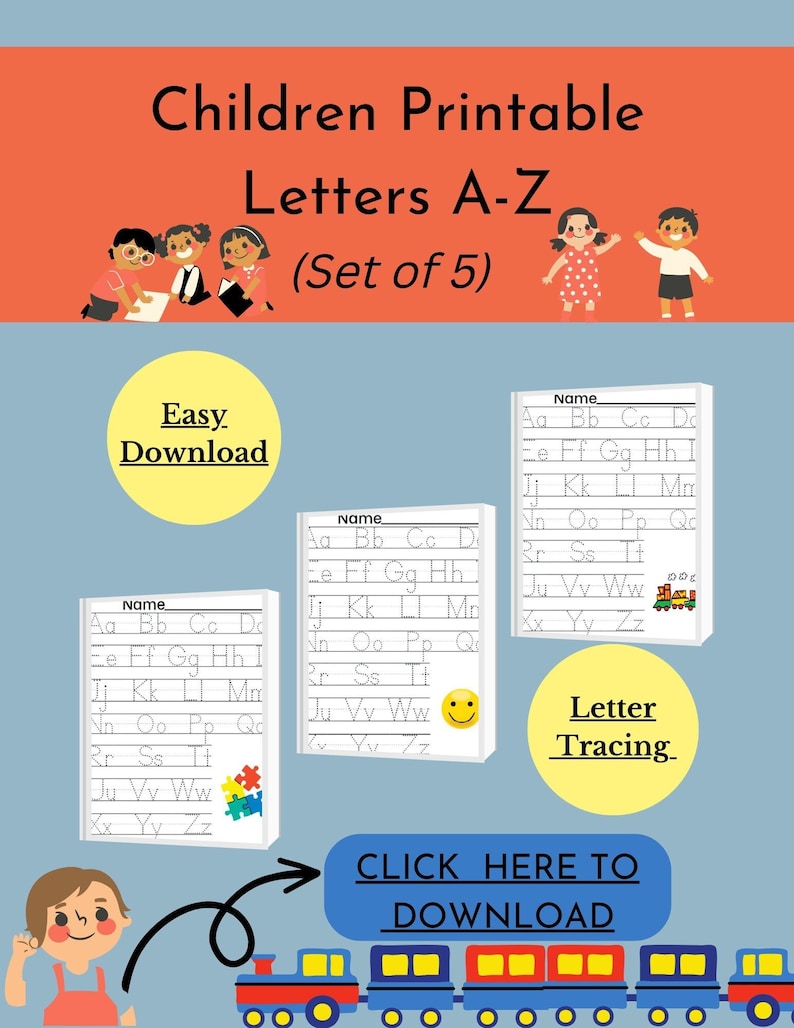 Children Printable Learning Letters A to Z - Etsy