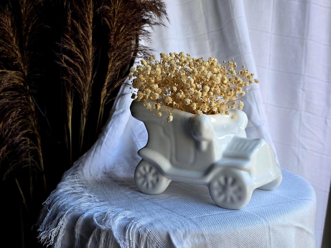 Vintage Ceramic Car Planter | Mid Century Convertible Shaped Planter ...