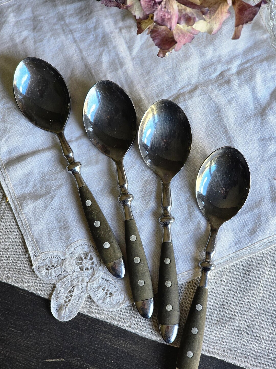 Set of 4 Zepter Rostfrei Hampton Black Spoons – Vintage Mid-century ...