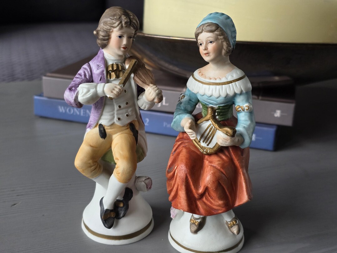 Vintage Porcelain Figurines. Figurine of a Girl and a Guy. Porcelain ...