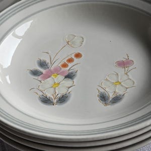 Vintage Japanese Stoneware Plates With Delicate Floral for Minimalist ...