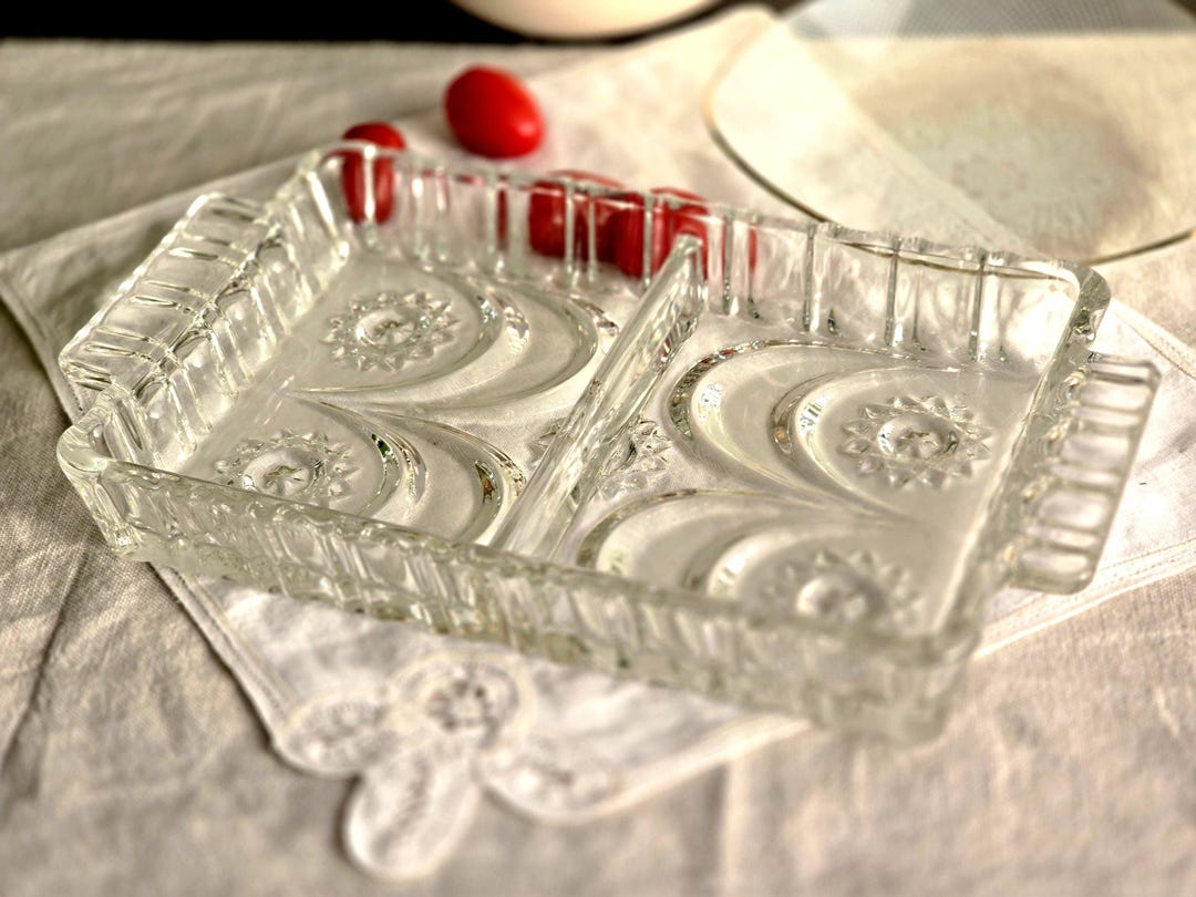 Walther Glas Crystal Relish Tray – Fabiola Series Divided Glass Dish 26 ...