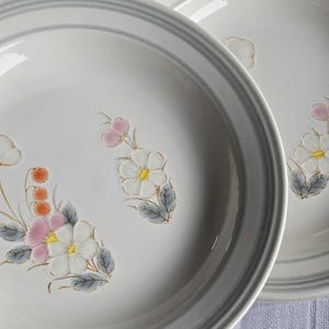 Vintage Japanese Stoneware Plates With Delicate Floral for Minimalist ...
