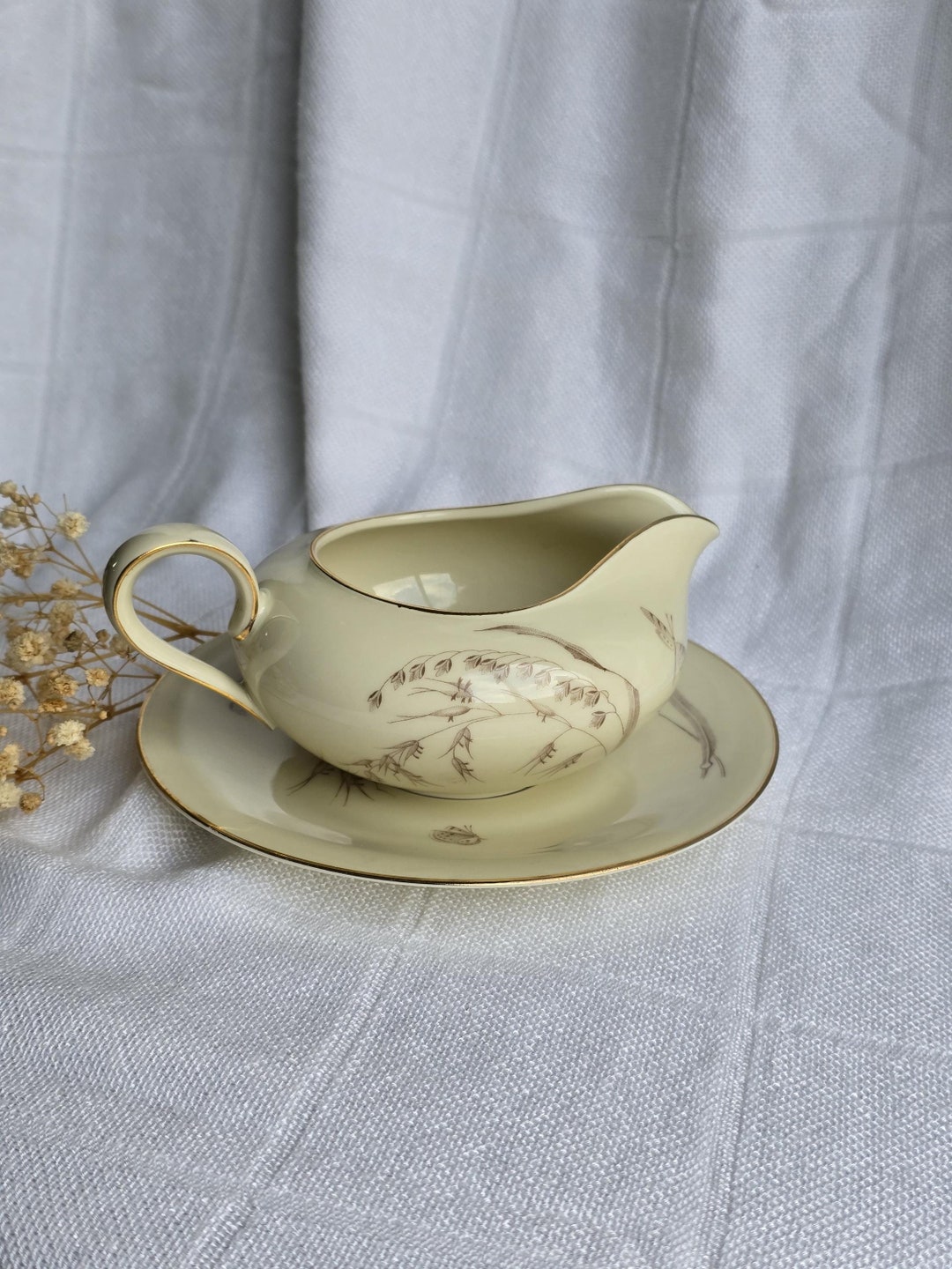 Heinrich Bavaria Gravy Boat With Stand | Vintage German Porcelain Sauce ...